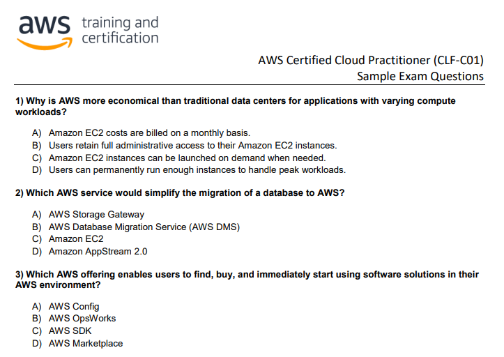 AWS Cloud Practitioner (CLF-C02) - Testprep Training Tutorials